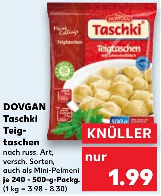 DOVGAN Taschki Teigtaschen 240-500g aanbieding bij Kaufland DE