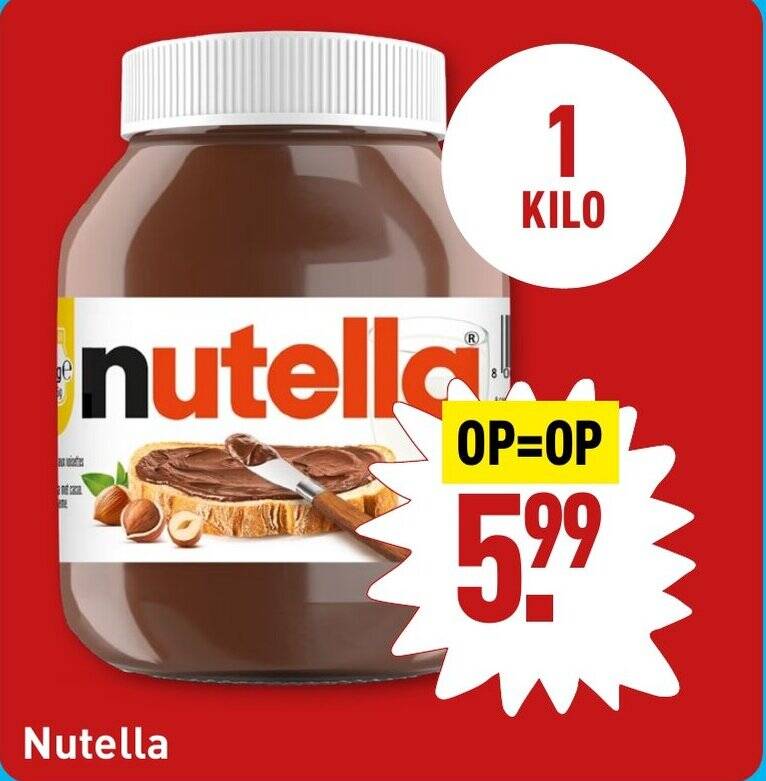 Nutella 1 kilo aanbieding bij ALDI