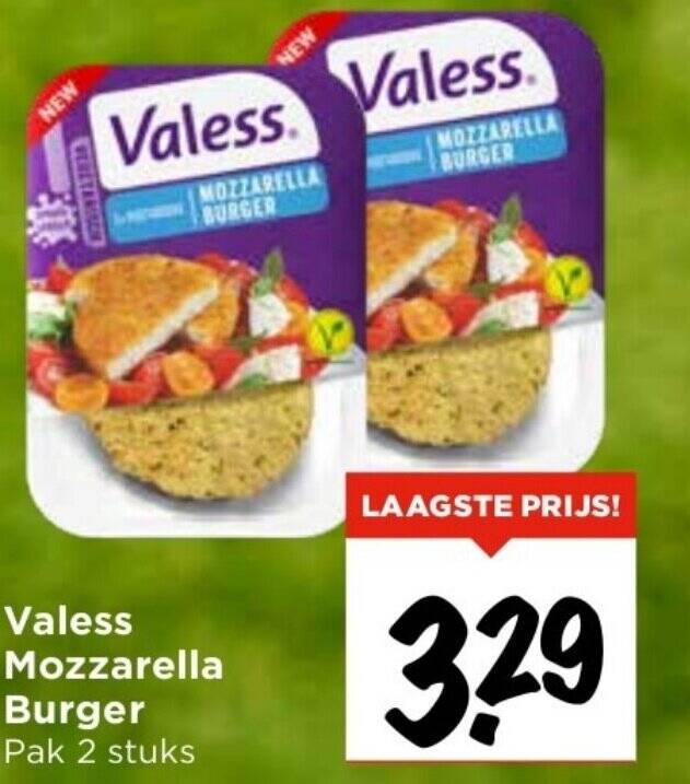 Valess mozzarella burger aanbieding bij Vomar Voordeelmarkt
