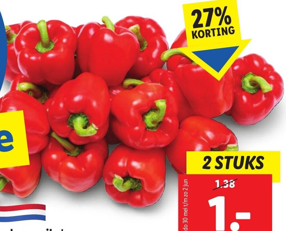Rode paprikas aanbieding bij Lidl