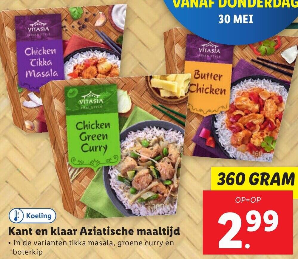 Kant en klaar aziatische maaltijd 360 gram aanbieding bij Lidl
