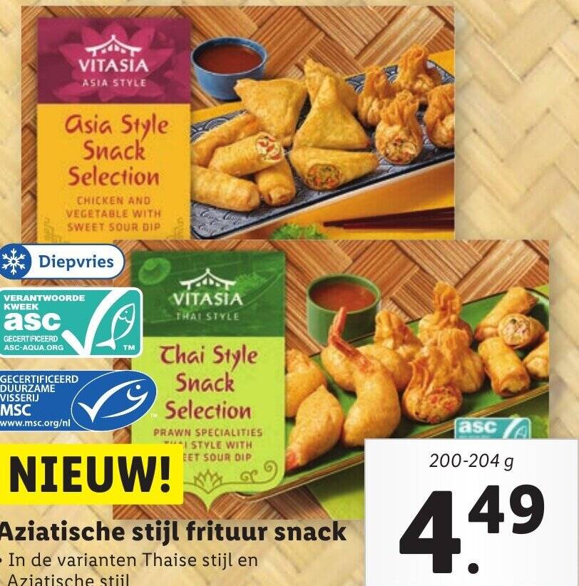 Aziatische stijl frituur snack 200 - 204g aanbieding bij Lidl