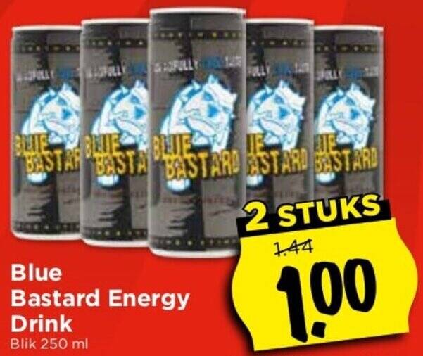 Blue Bastard Energy Drink 250 ml aanbieding bij Vomar Voordeelmarkt