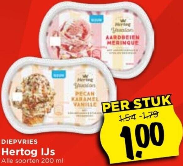 Hertog IJs 200ml aanbieding bij Vomar Voordeelmarkt
