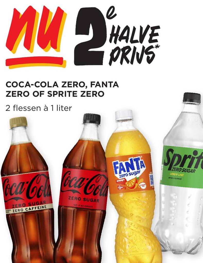 COCA-COLA ZERO, FANTA ZERO OF SPRITE ZERO 1L aanbieding bij Jumbo