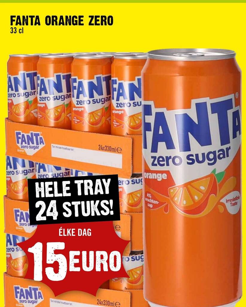 Fanta orange zero 33 cl aanbieding bij Dirck 3 € 15,00 Geldig van 01-01 ...