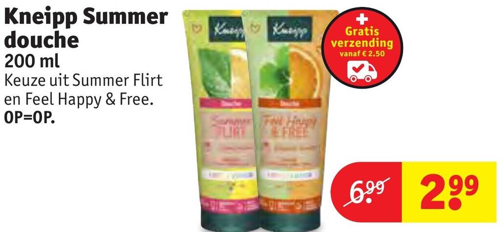 Kneipp Summer douche 200ml aanbieding bij Kruidvat