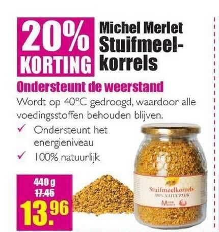Michel Merlet Stuifmeelkorrels 20% Korting aanbieding bij Gezond & Wel