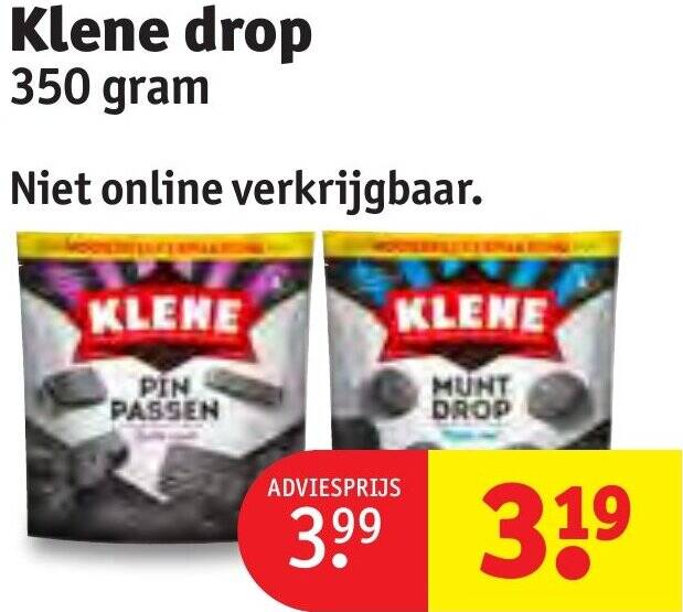 Klene drop 350 gram aanbieding bij Kruidvat