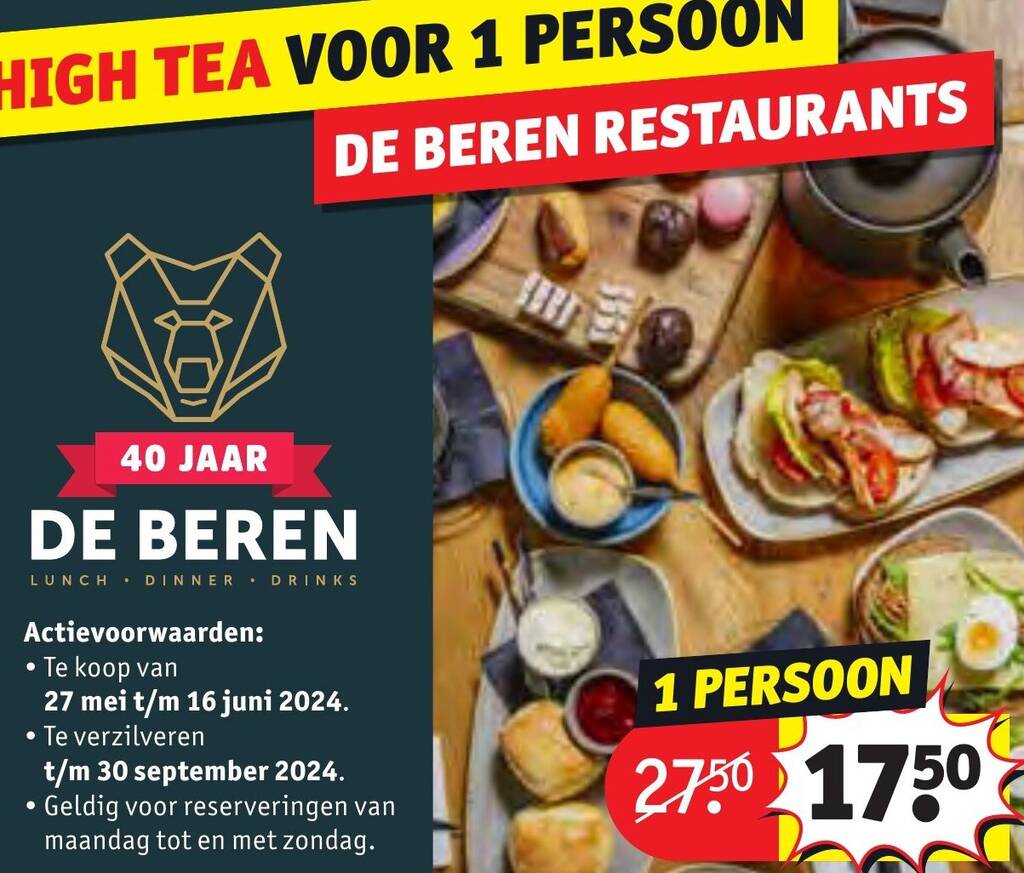 HIGH TEA VOOR 1 PERSOON aanbieding bij Kruidvat