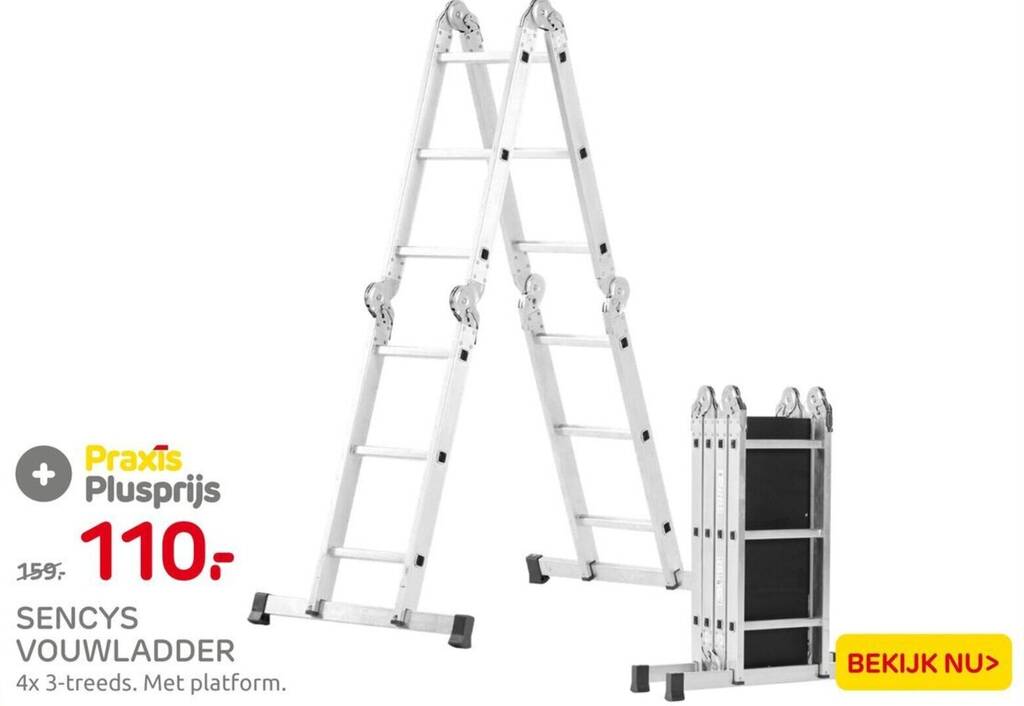 SENCYS VOUWLADDER 4x 3-treeds. aanbieding bij Praxis