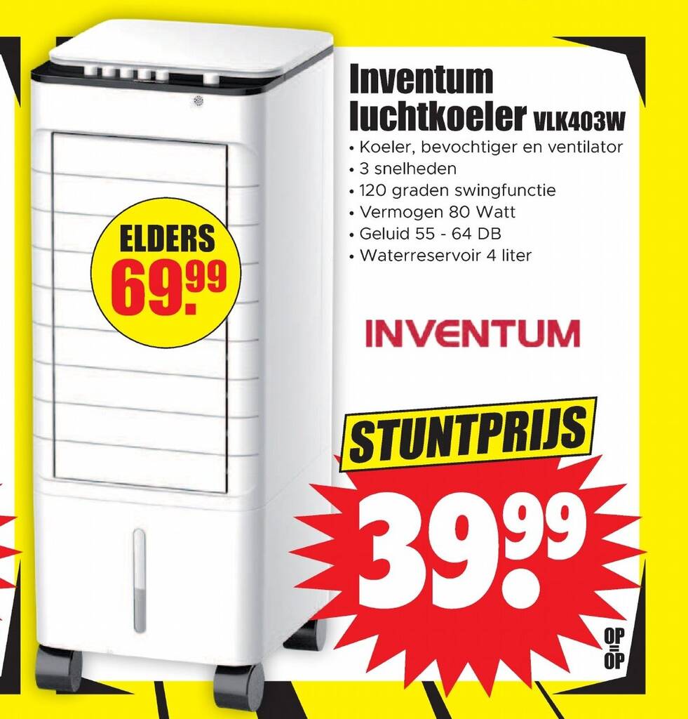 Inventum luchtkoeler VLK403W aanbieding bij Dirk