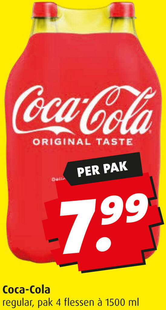 Coca-Cola regular, 4 x 1500 ml aanbieding bij Boni