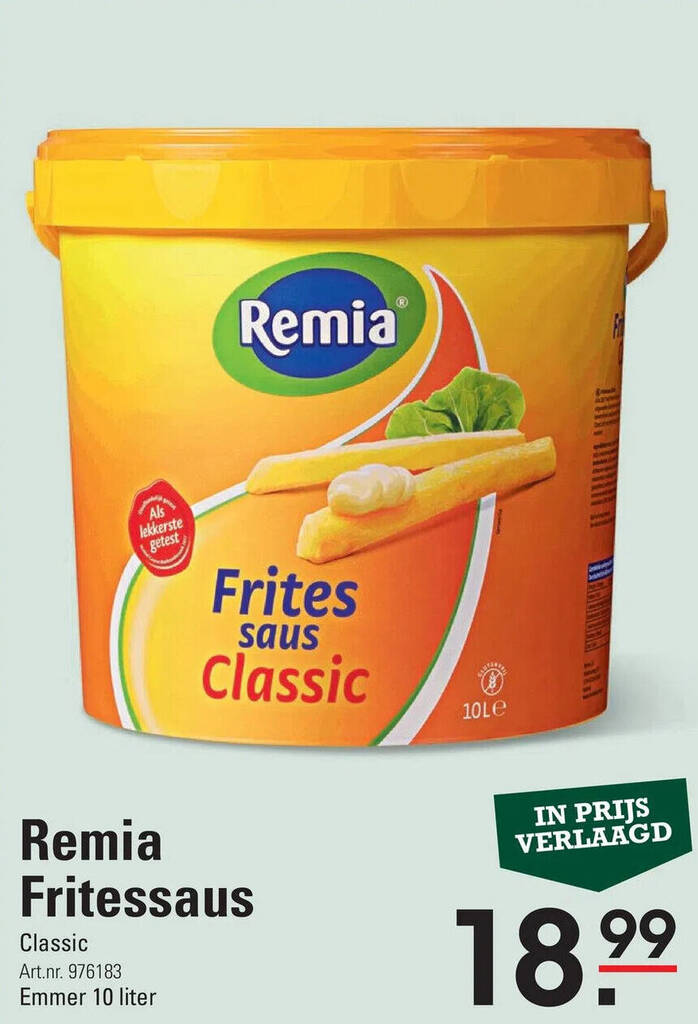 Remia Fritessaus Classic 10L aanbieding bij Sligro