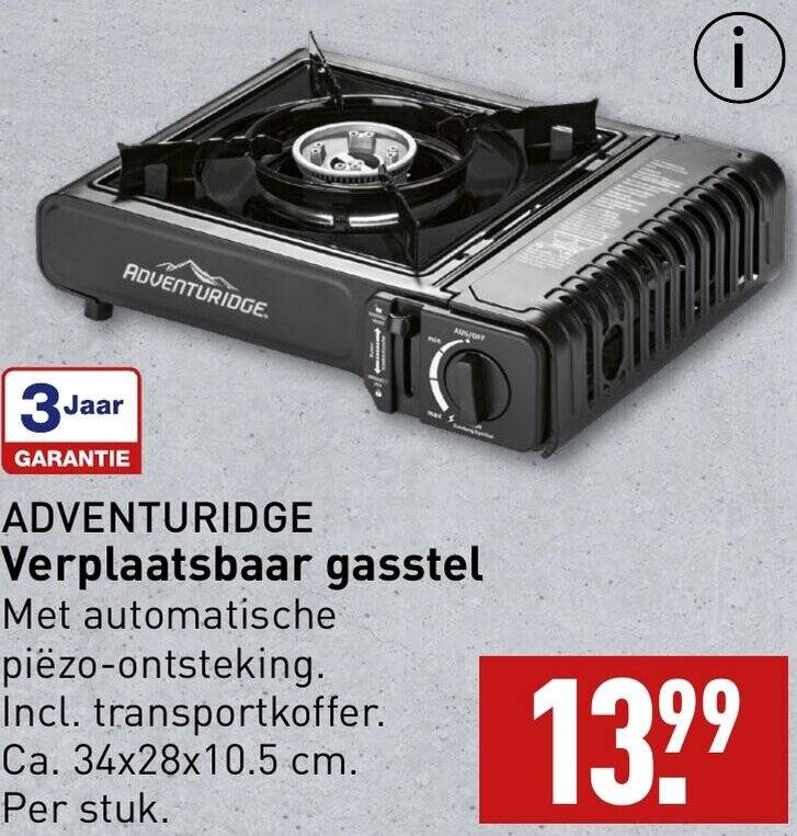 ADVENTURIDGE Verplaatsbaar gasstel aanbieding bij ALDI