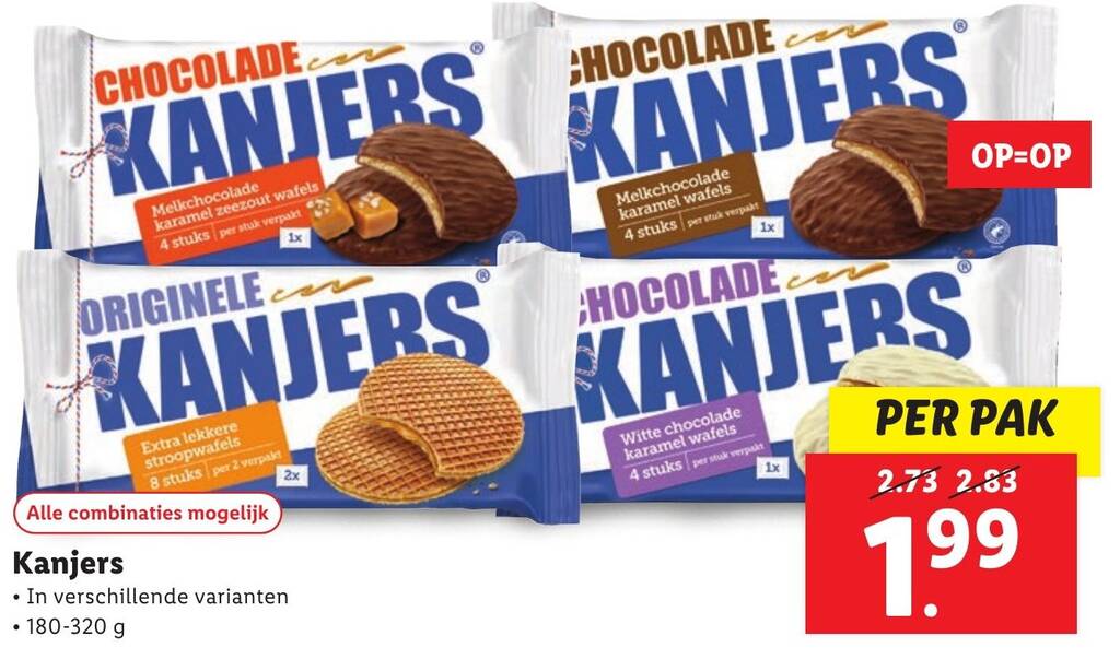 Kanjers per pak 180 - 320g aanbieding bij Lidl