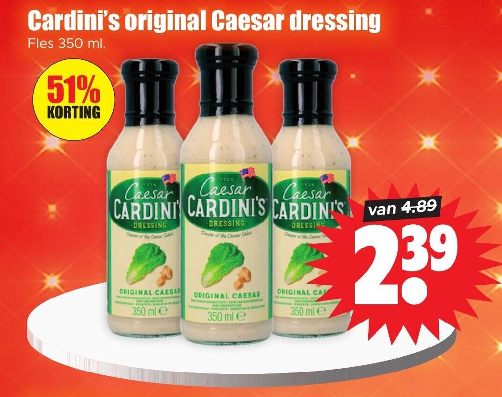 Cardini's original Caesar dressing 350 ml aanbieding bij Dirk