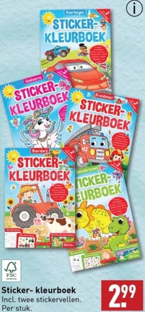Sticker-kleurboek aanbieding bij ALDI
