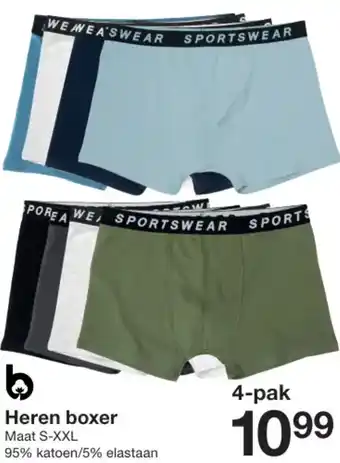 Heren boxer 4-pak aanbieding bij Zeeman