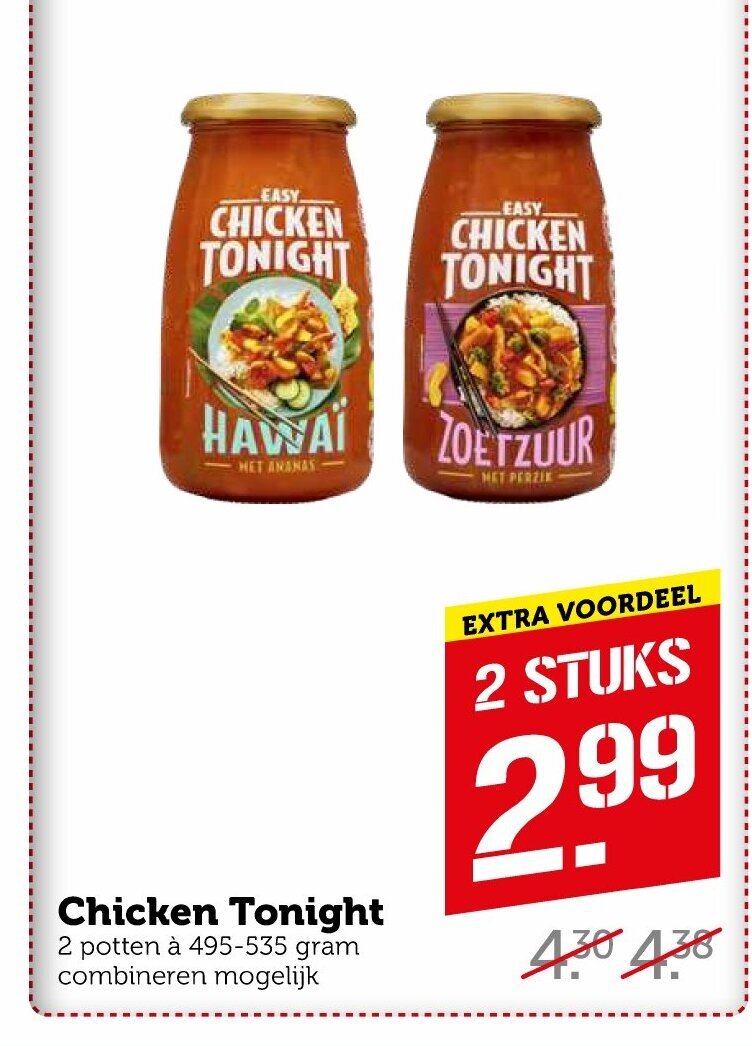 Chicken Tonight 495-535 gram aanbieding bij Coop