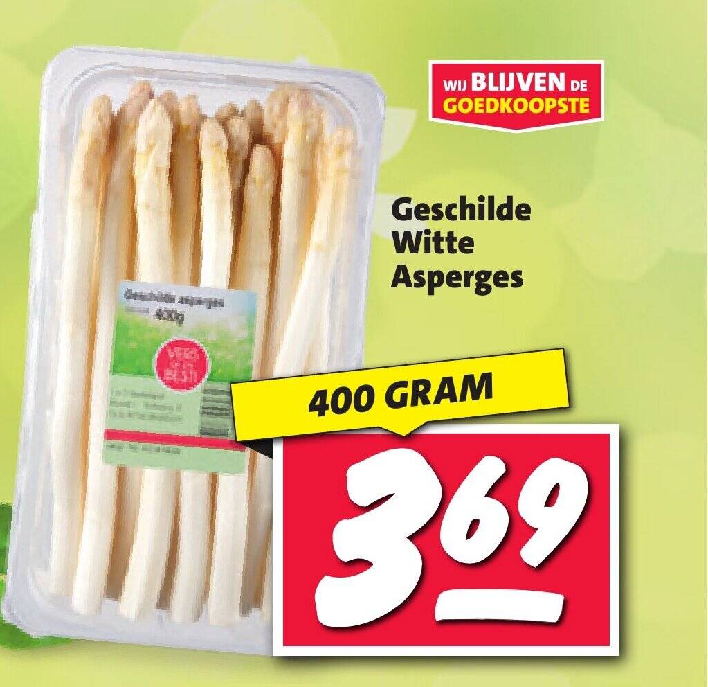 Geschilde Witte Asperges 400 rgam aanbieding bij Nettorama