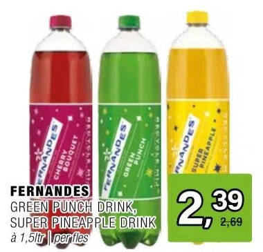 FERNANDES GREEN PUNCH DRINK, SUPER PINEAPPLE DRINK aanbieding bij ...