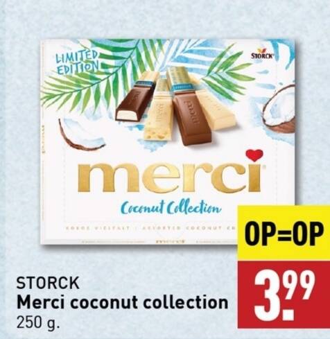 STORCK Merci coconut collection 250 g. aanbieding bij ALDI