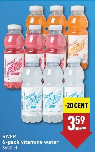 RIVER vitamine water 6 x 50 cl aanbieding bij ALDI