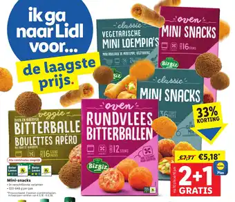 Mini snacks 33% Korting 2+1 Gratis aanbieding bij Lidl