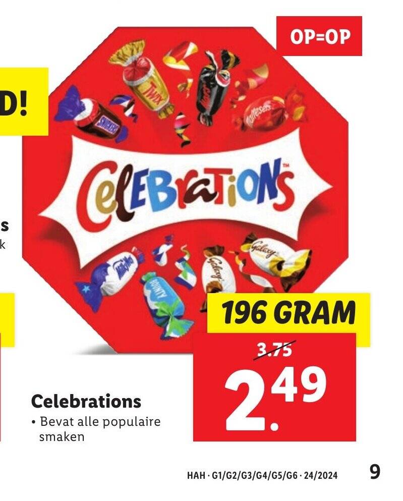 Celebrations 196 gram aanbieding bij Lidl