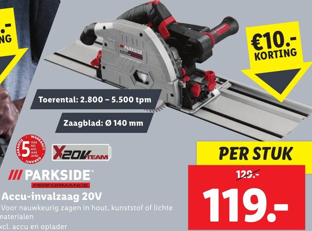 PARKSIDE Accu-invalzaag 20V aanbieding bij Lidl