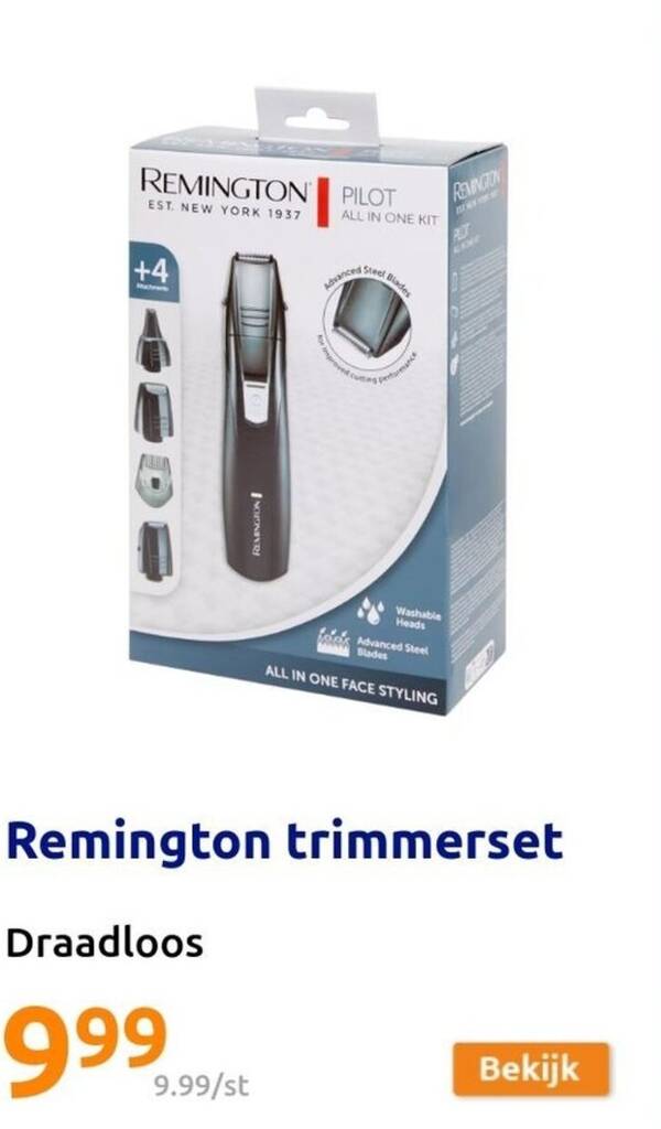 Remington trimmerset Draadloos aanbieding bij Action