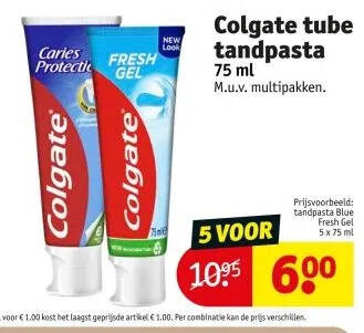 Colgate tube tandpasta 75 ml aanbieding bij Kruidvat