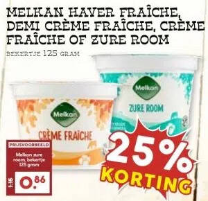 MELKAN HAVER FRAÎCHE, DEMI CRÈME FRAÎCHE, CRÈME FRAÎCHE OF ZURE ROOM ...