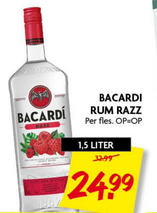 Bacardi Rum Razz 1,5L aanbieding bij Dekamarkt