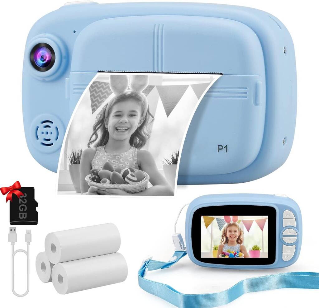 Misilmp Instant camera voor kinderen, digitale camera 3,5 inch zonder ...