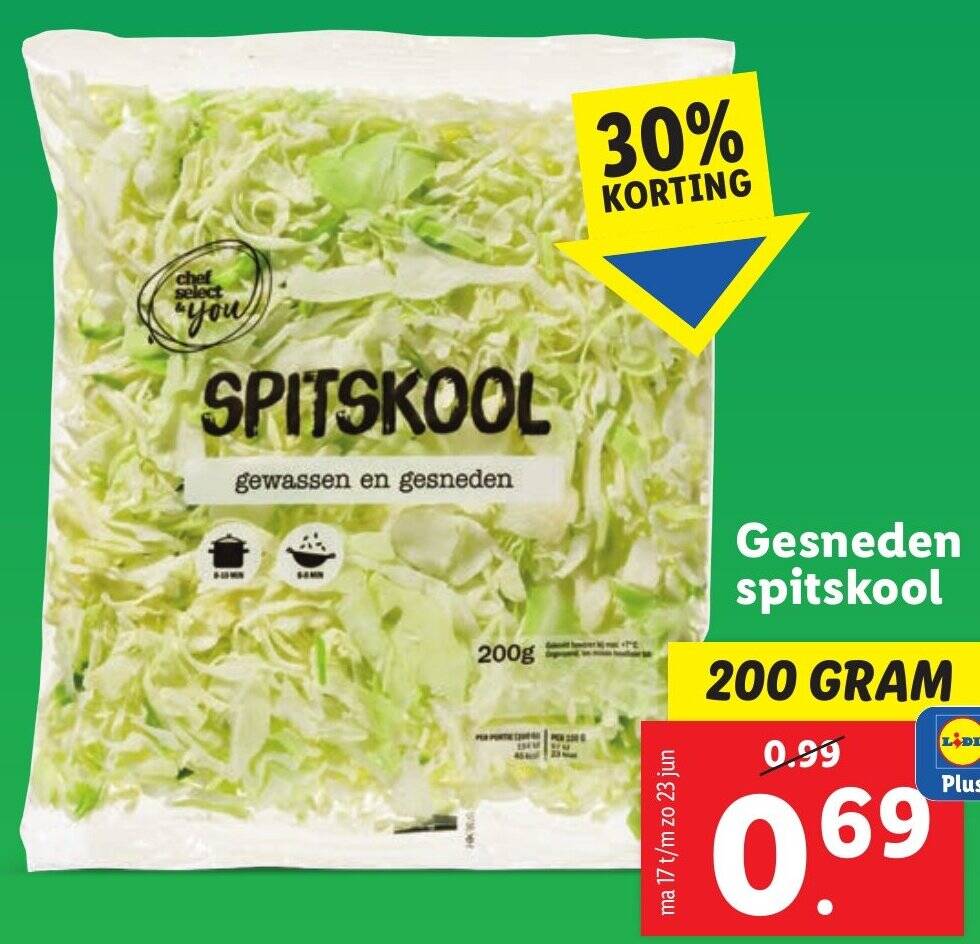 Gesneden spitskool 200g aanbieding bij Lidl