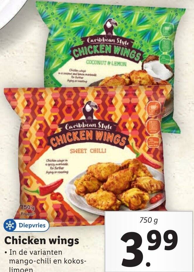 Chicken wings 750g aanbieding bij Lidl