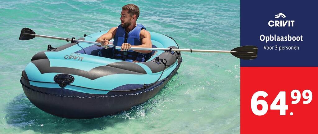 CRIVIT Opblaasboot Voor 3 personen aanbieding bij Lidl