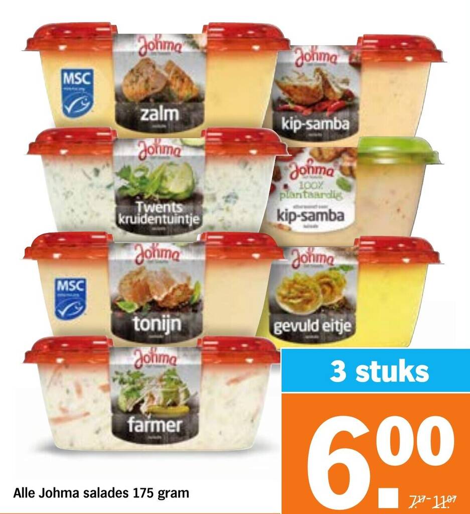 Alle Johma salades 175 gram aanbieding bij Albert Heijn