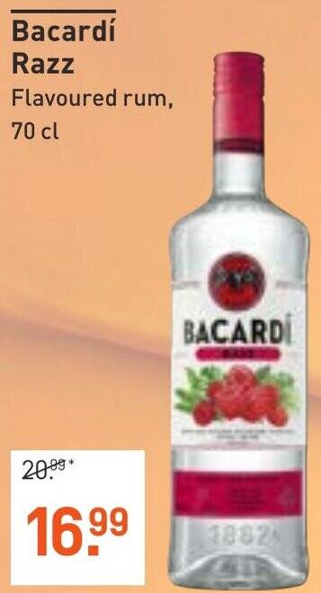 Bacardí Razz Flavoured rum, 70 cl aanbieding bij Albert Heijn