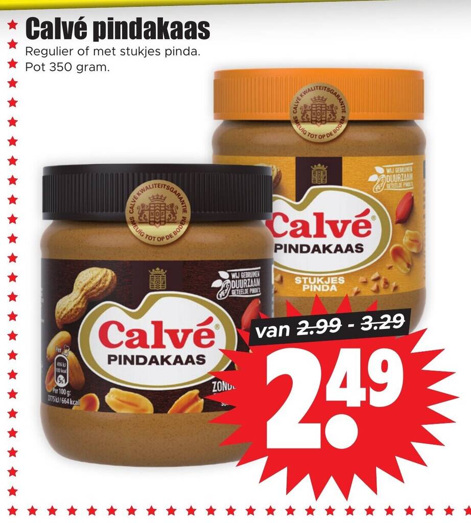 Calvé pindakaas 350 gram aanbieding bij Dirk