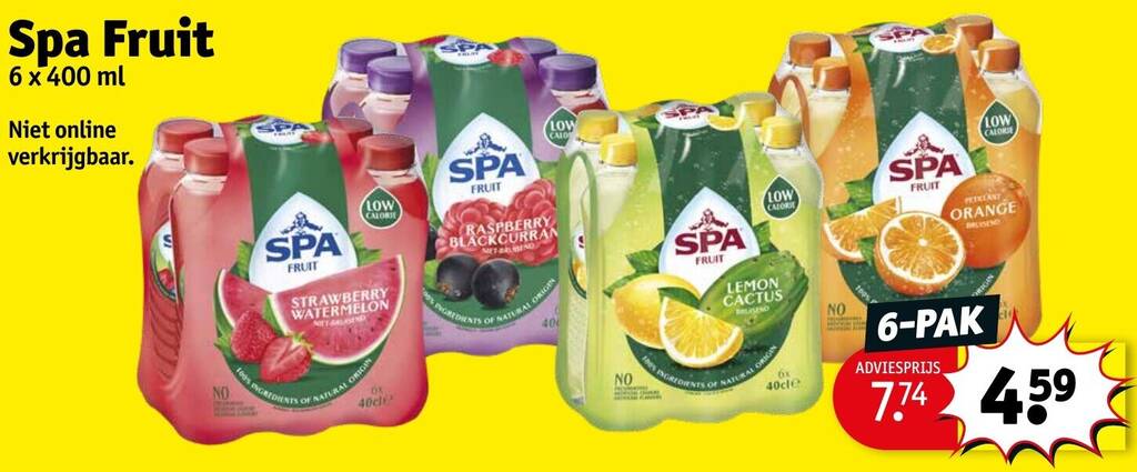 Spa Fruit 6 x 400ml aanbieding bij Kruidvat