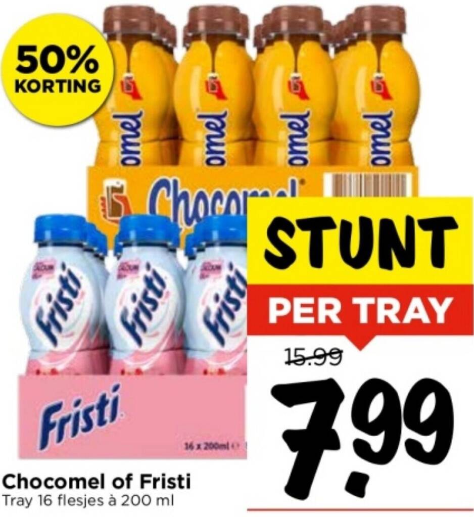 Chocomel of Fristi 16 x 200ml aanbieding bij Vomar Voordeelmarkt