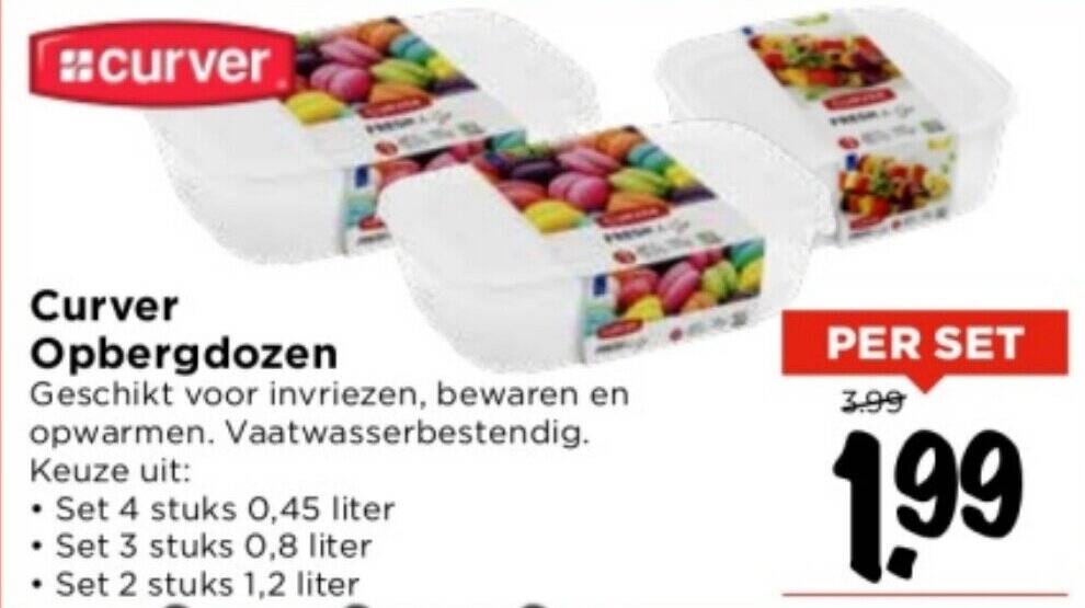 Curver Opbergdozen aanbieding bij Vomar Voordeelmarkt