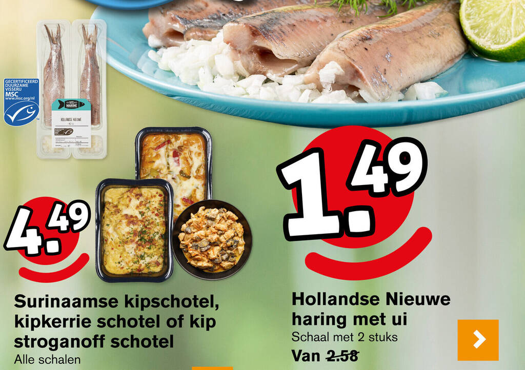 Hollandse Nieuwe haring met ui aanbieding bij Hoogvliet