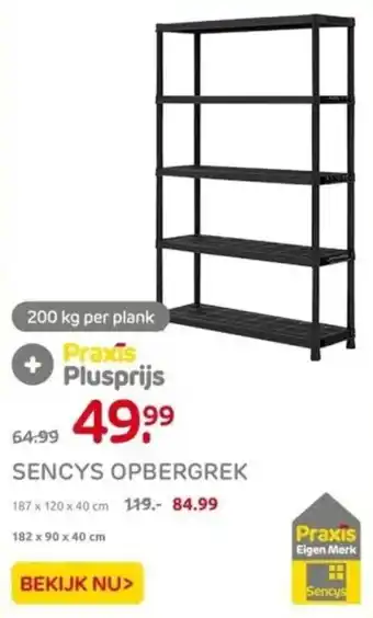SENCYS OPBERGREK 182 x 90 x 40 cm aanbieding bij Praxis