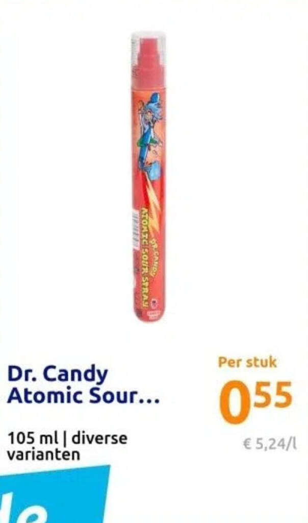 Dr. Candy Atomic Sour 105ml aanbieding bij Action