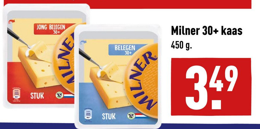Milner 30+ kaas aanbieding bij ALDI