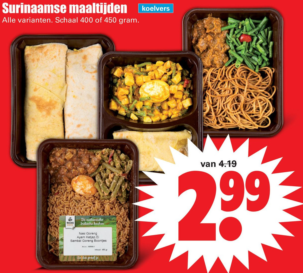 Surinaamse maaltijden aanbieding bij Dirk